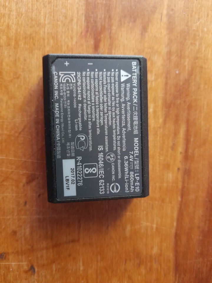 Canon LP-E10 860mAh Li-Ion Camera Battery for a 2000d 1300d, 1200d ...