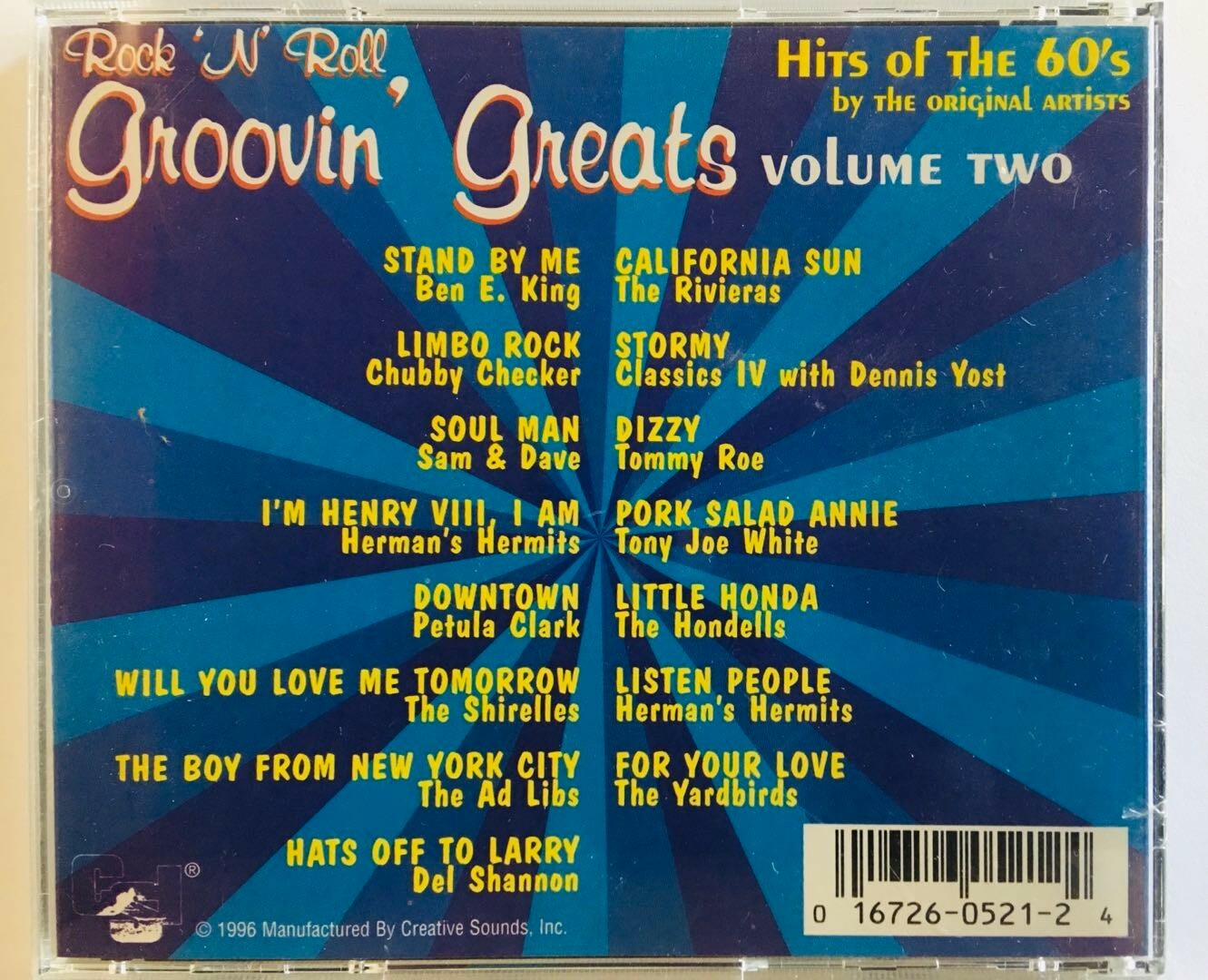 Rock 'N' Roll Groovin' Greats Hits of the 60's by the Original Artists ...