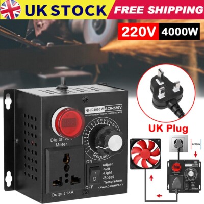 220V 4000W Variable Voltage Regulator Speed Motor Fan Control ...