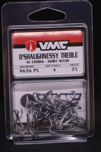 VMC 9626PS Perma Steel O'Shaughnessy Treble Hooks 4X - Size 4 - Short ...