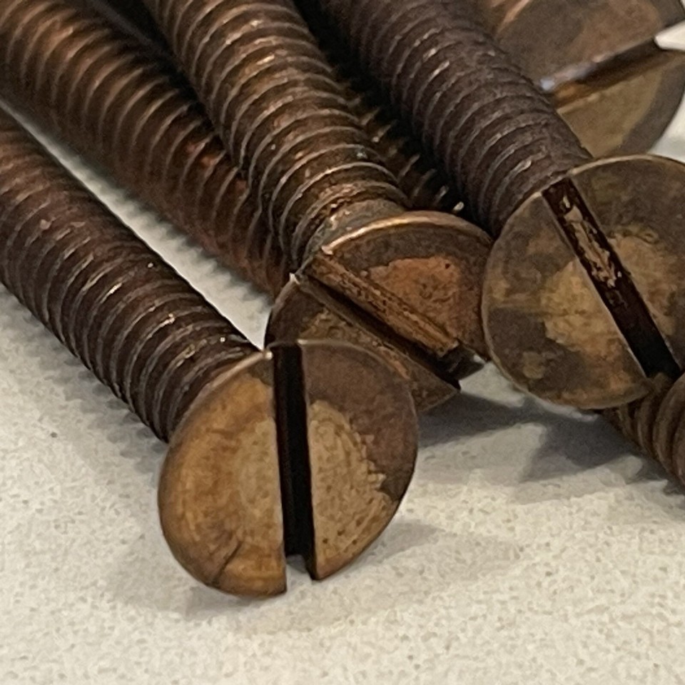 #10-24 x 2" FLAT HEAD SLOTTED BRASS, MACHINE SCREW Screws Vintage NOS ...