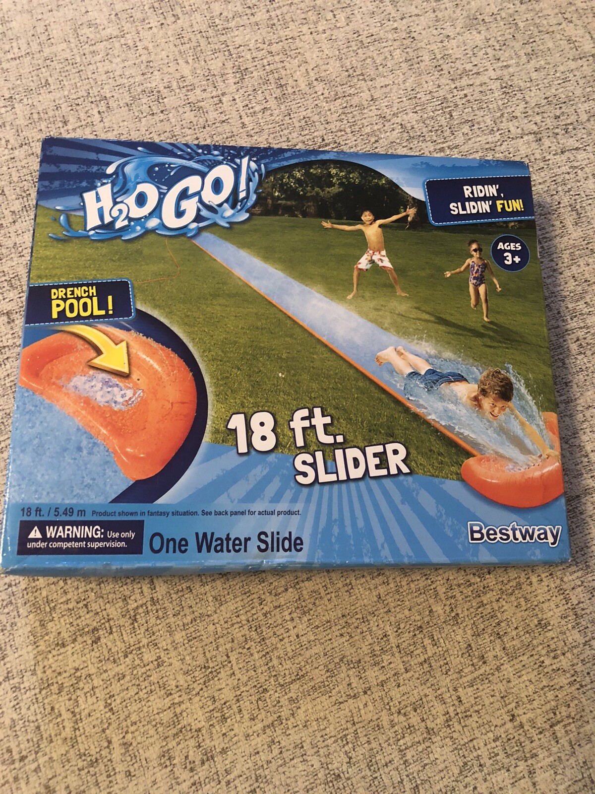 NEW Bestway H20GO! Single Slip N Slide Aqua Ramp Drench Pool 18ft Water ...