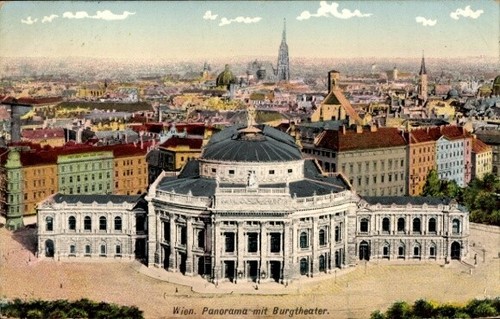 Postcard Vienna 1 Inner City, panorama, Burgtheater - 4606482 | eBay