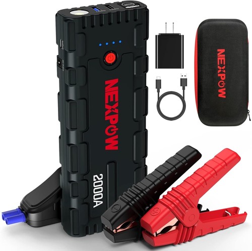 Car Jump Starter, 2000A Peak 12V Portable Car Battery Starter, Auto ...