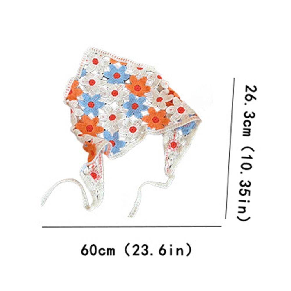 French Retro Crochet Triangle Headscarf Triangular Turban Scarf Women ...