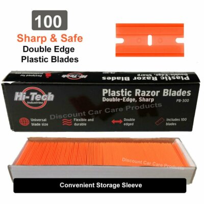 Plastic Scraper Blades 100 Double Edge Plastic Razor Blades in a ...