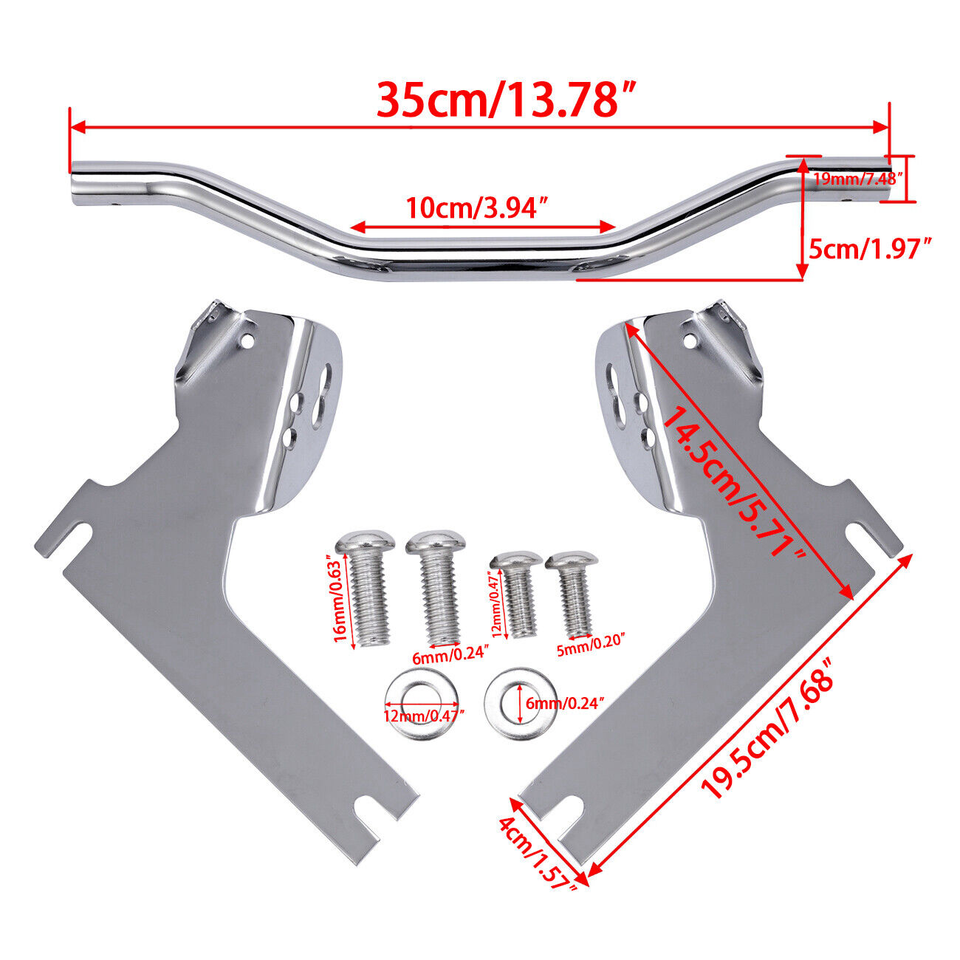 Chrome Spot Fog Passing Light Bar Mount Bracket For Harley Softail ...