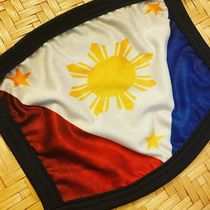 Face Mask Adult Vintage look Filipino Pinoy Philippines Black 3 Stars ...