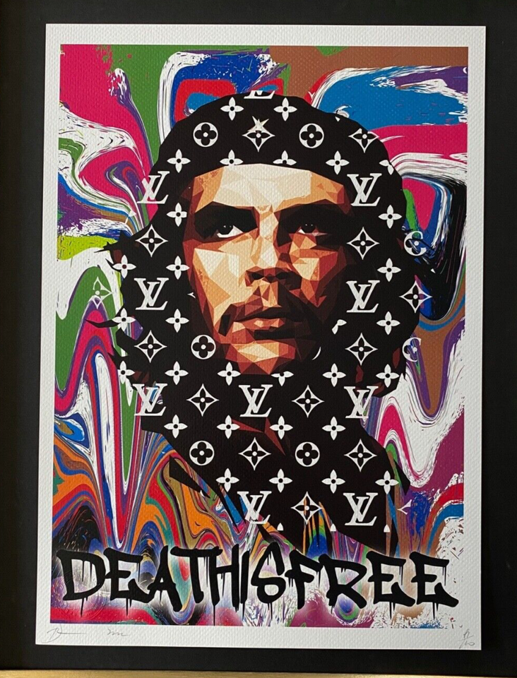 DEATH NYC Signed Large 16x20in Framed CHE GUEVARA Graffiti Pop Art ...