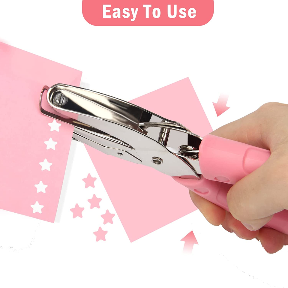 2 Pieces Handheld Hole Paper Punch, Heart Hole Punch + Star Hole Punch ...