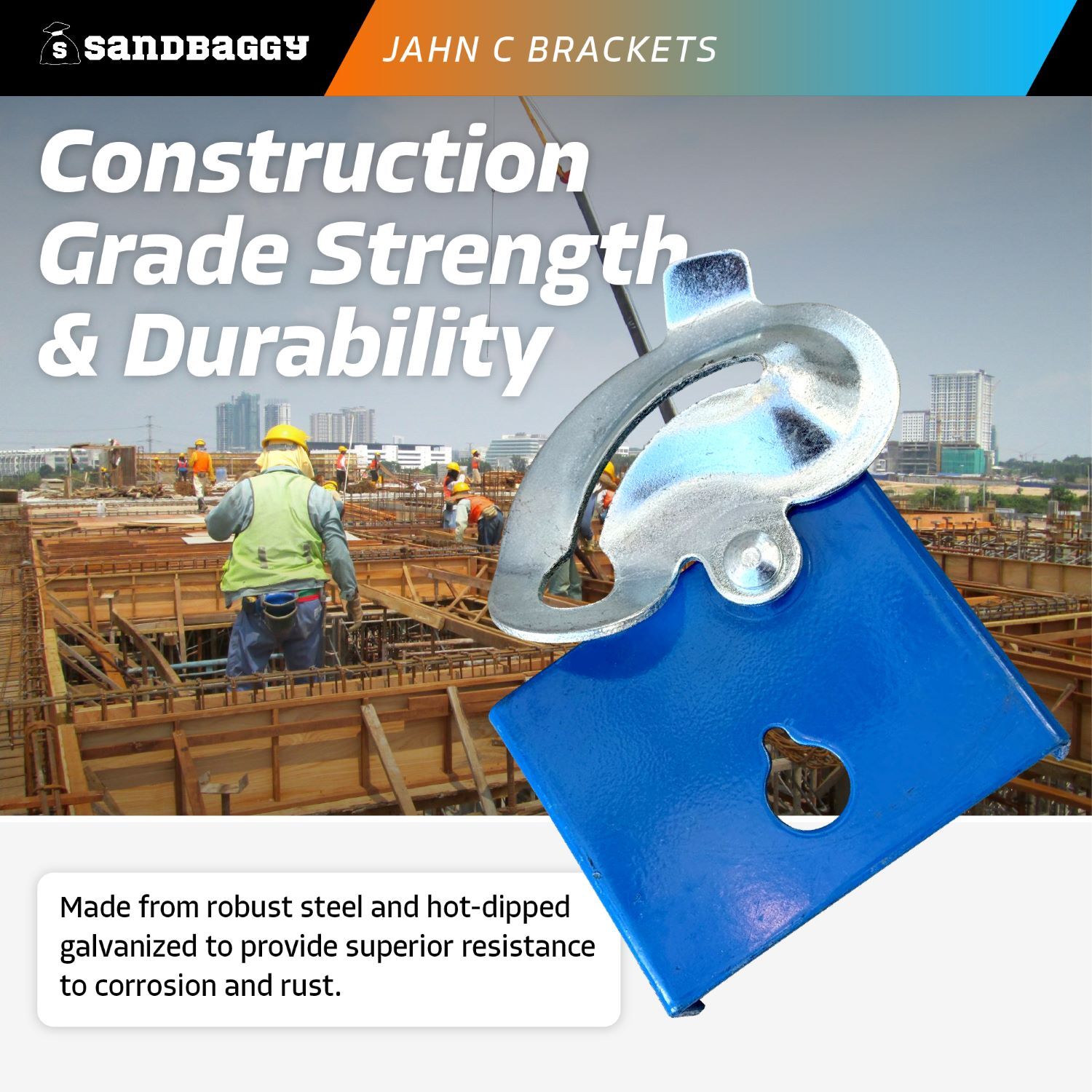 Sandbaggy Jahn C Bracket - Hot Dipped Galvanized - Snap Tie Clamp | eBay