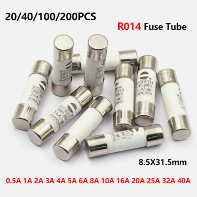 R014 Fuse Core 8.5X31.5mm RT14 Ceramic Fuse Tube RT19 Fuses 0.5A 1A 2A ...