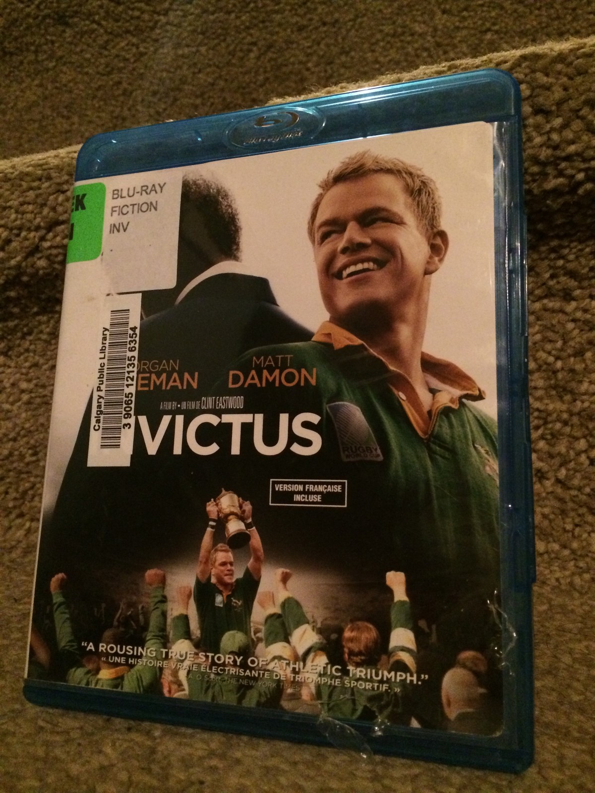exRental Import Invictus Morgan Freeman Matt Damon Canadian French Blu ...