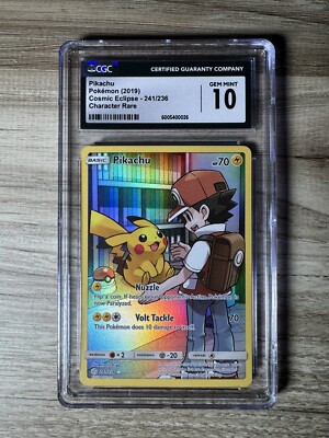 Pikachu 241/236 Character Rare - CGC Gem Mint 10 - Cosmic Eclipse ...