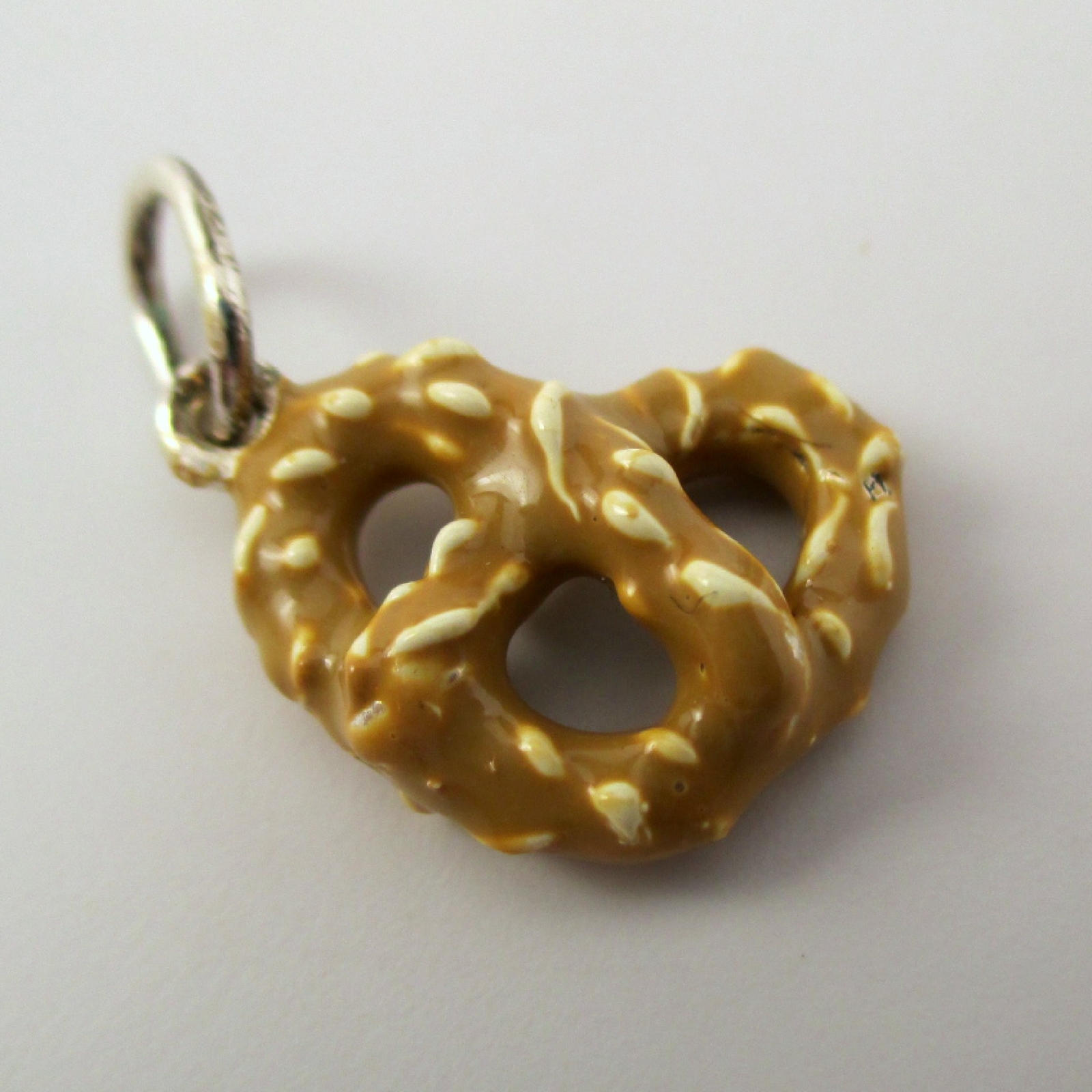 Sterling Silver PRETZEL Charm for Bracelet ENAMEL Pendant for Necklace ...