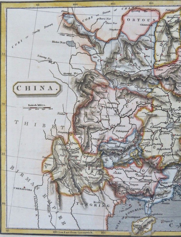 China Qing Empire Peking Beijing Nanking Taiwan Hong Kong 1809 hand ...