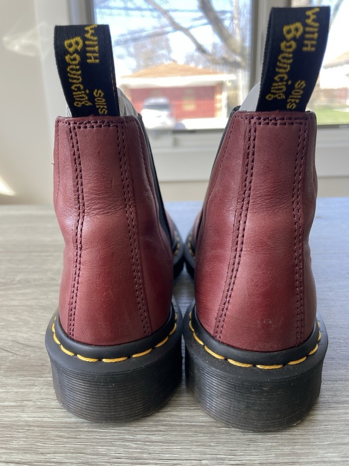 🔥 Dr Martens • Bianca Burgundy Cherry Red Doc Marten Chelsea Boots ...