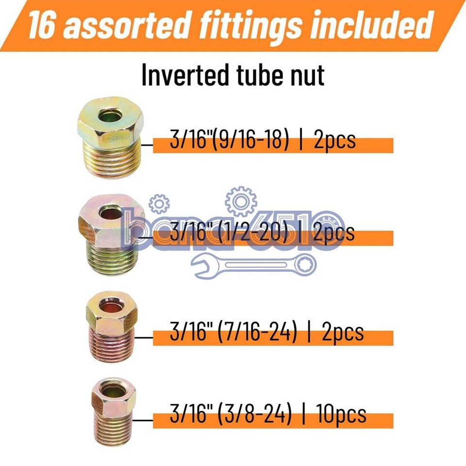 Brake Line Pipe Repair 20 Nuts Fittings Kit 3/16 25ft Copper Pipe ...