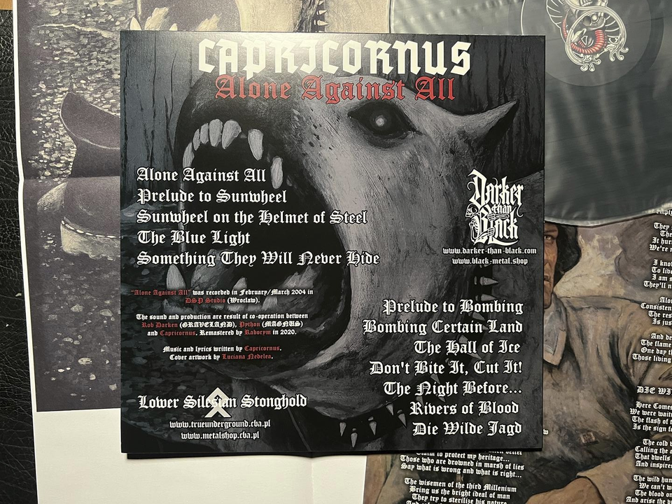 Capricornus - Alone Against All LP 2023 Darker Than Black BLACK METAL ...