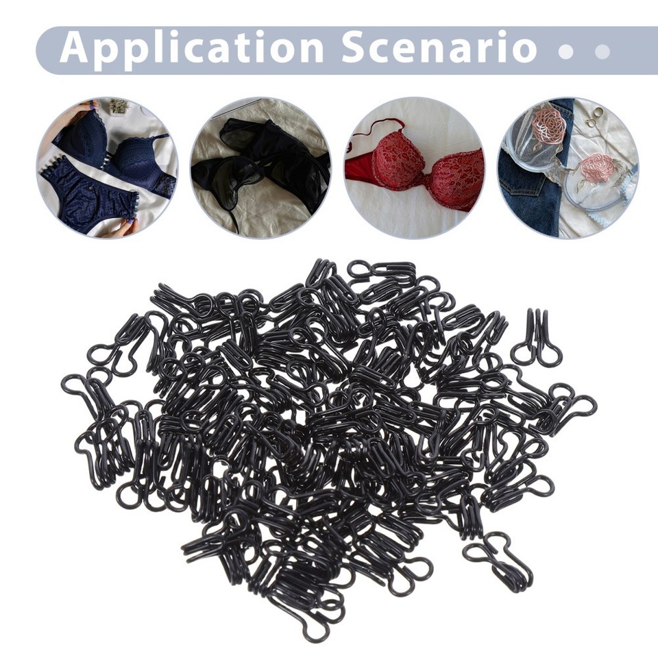 100PCS Hook and Eye Sewing Kit - Metal Bra Hooks Replacement Clothing ...