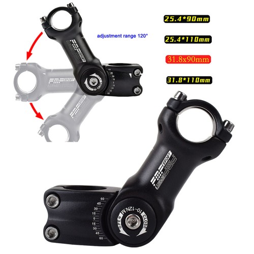 MTB Bicycle Adjustable Handlebars 1''/1.25'' Mountain Road Bike Stem ...