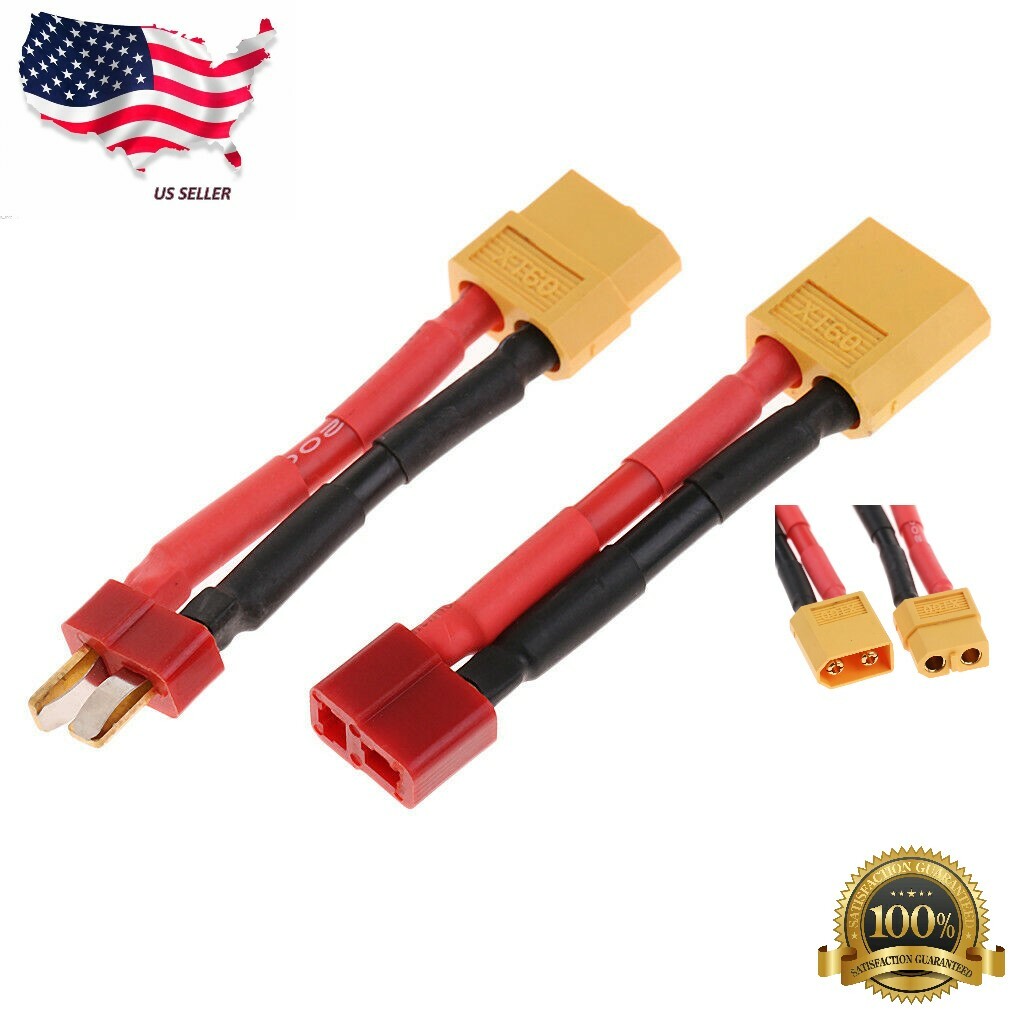 RC XT60 to Deans Plug Male/Female T Connector Adapter Car Plane Lipo ...