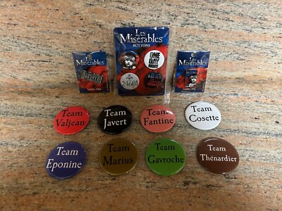 NEW BUNDLE: Les Miserables National Broadway Tour Pin Set w Free Ship: 14 Pins! | eBay