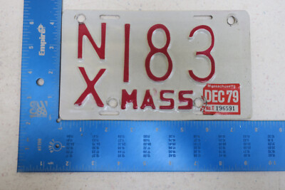 1979 79 MASSACHUSETTS MA MASS MOTORCYCLE MC LICENSE PLATE TAG NX183 NX ...