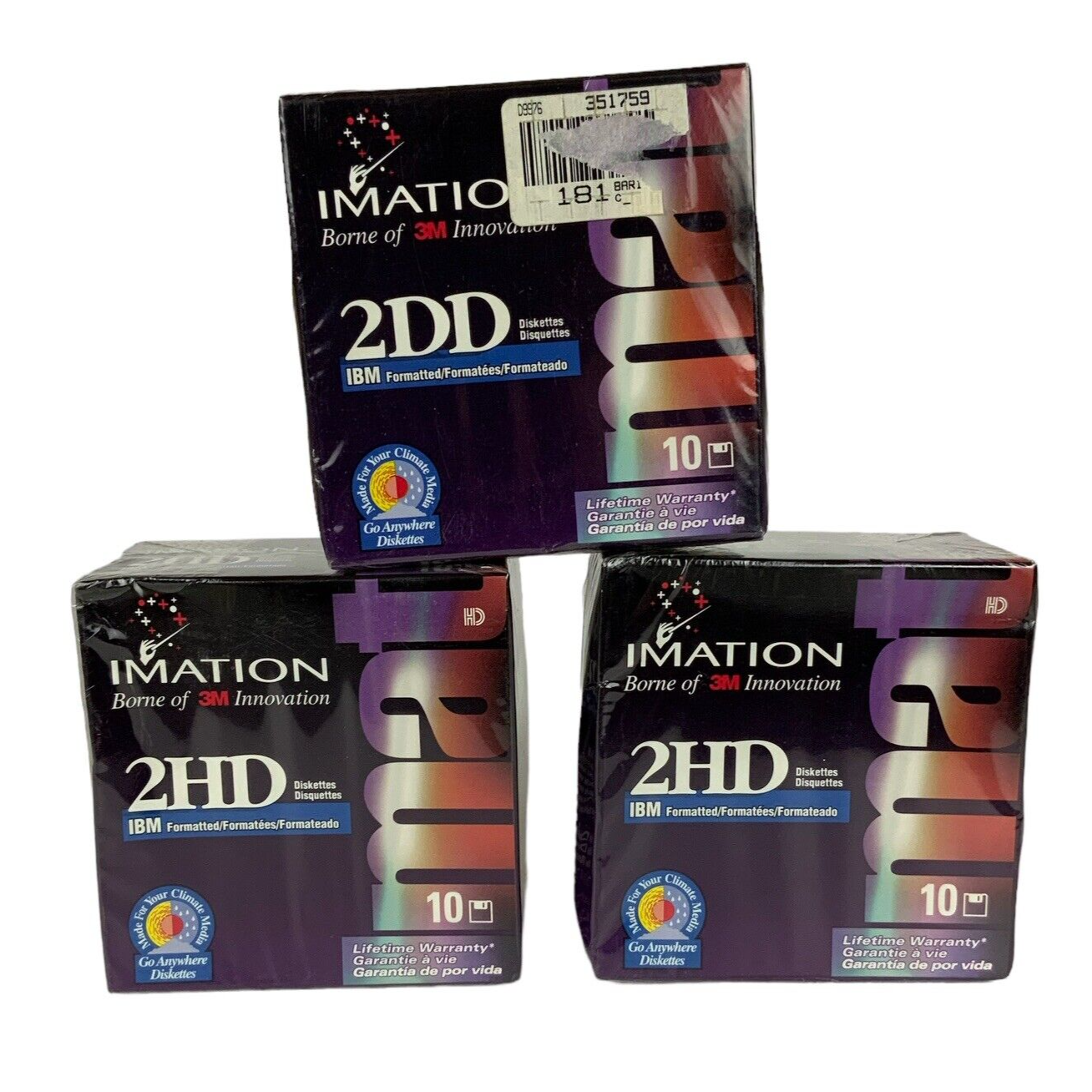 Imation 1.44 MB 2HD 3.5 in Floppy Diskettes 3 Boxes of 10 each Formated ...