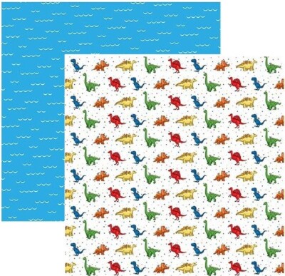 Little Boy Collection - Wind-Up Dinosaurs scrapbook paper, DS, Carta ...