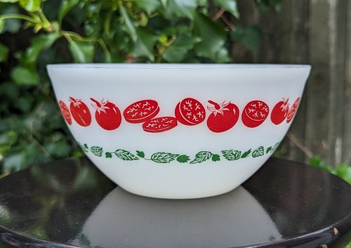 Vintage PYREX Tomato Salad Mixing Bowl Milk Glass Retro #13 | eBay