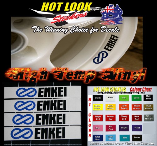 4 ENKEI WHEEL RIM Stickers 73mm X 16mm Decals JDM EDM Cars All Colour ...