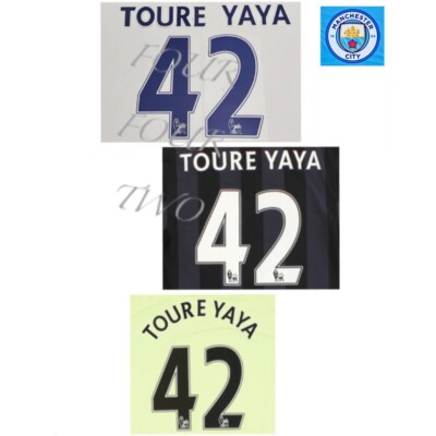 Manchester City TOURE YAYA #42 Plastic Name print number 2014/17 CHOOSE ...
