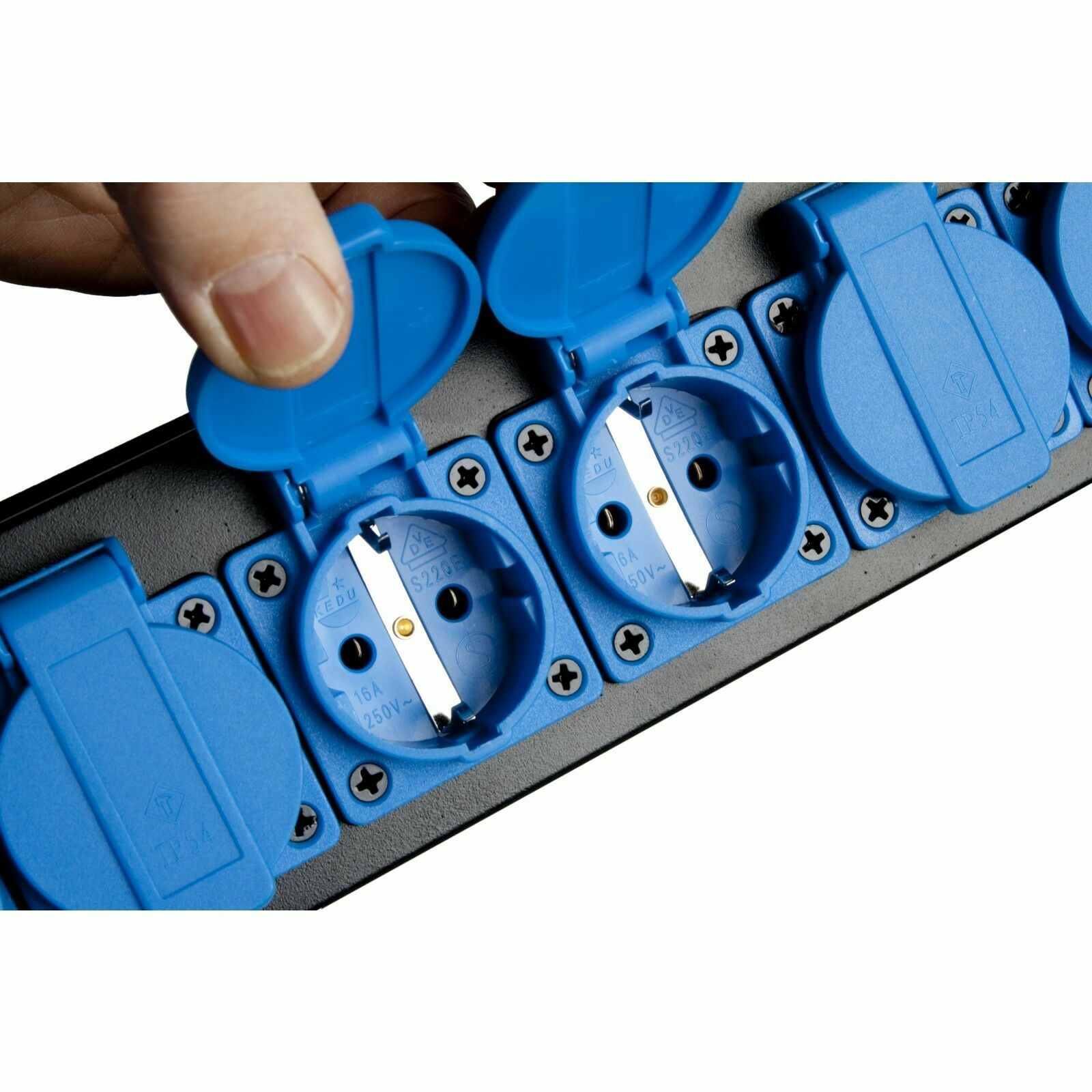 Stromverteiler PC-8 8-fach Steckdosenleiste Licht 19" Rack Schaltboard ...