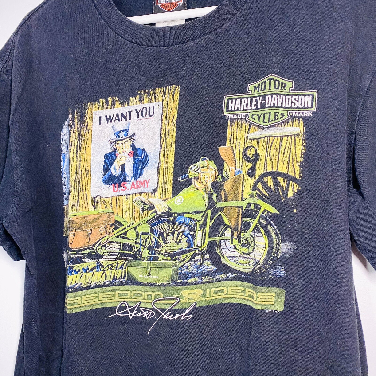 Harley Davidson Uncle Sam Scott Jacobs T Shirt Size L… - Gem