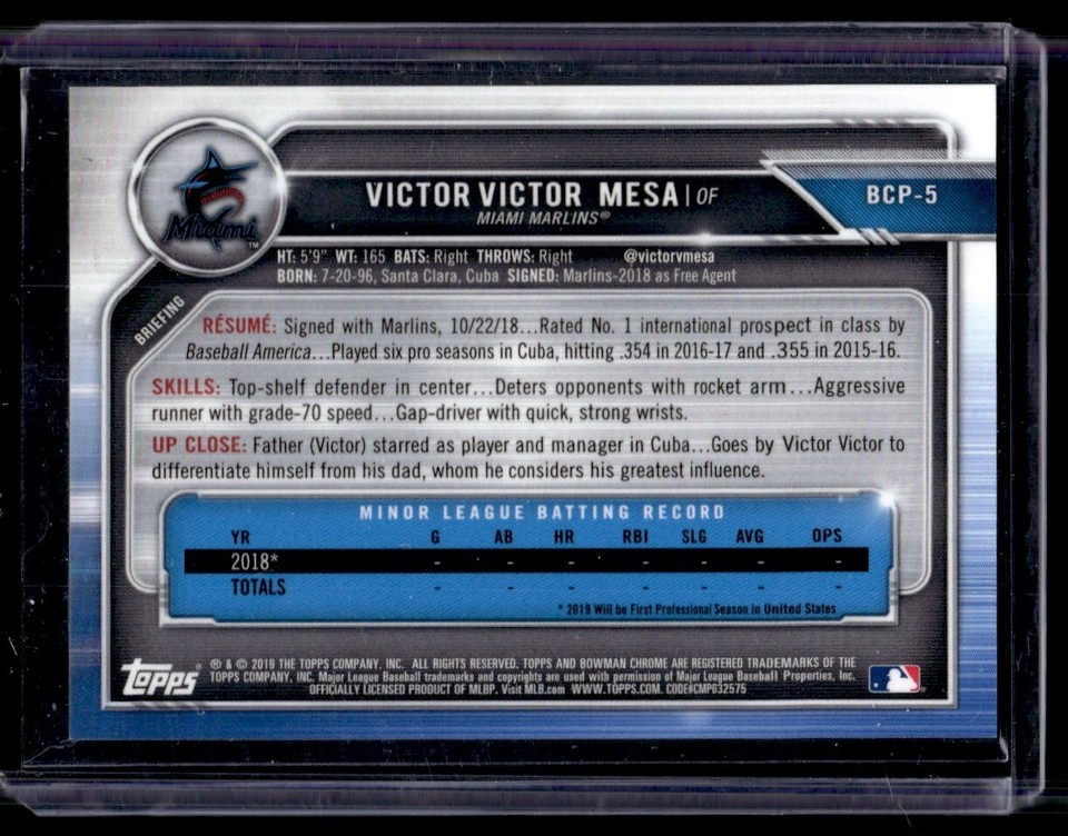 2019 Bowman Chrome Gold Victor Victor Mesa /50 #BCP-5 | eBay
