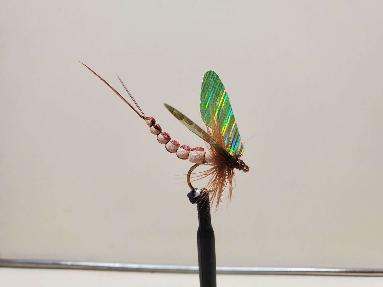 Mayfly fishing flies (yellow holographic wing) | eBay