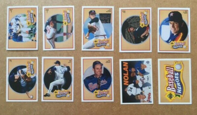 1991 Upper Deck Baseball Heroes: Nolan Ryan #10- #18; 10 Card Insert ...