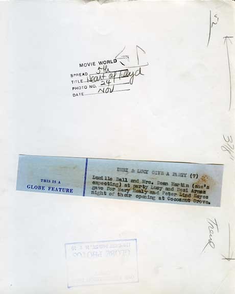 Lucille Ball I LOVE LUCY Jeanne Martin RARE Stamped Vint Orig Photo ...
