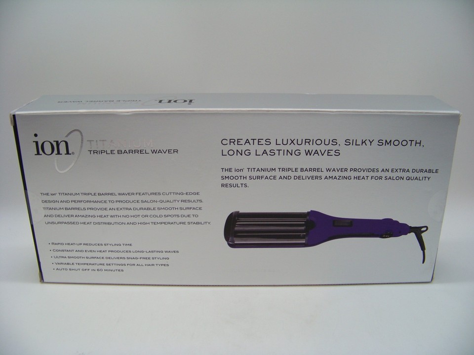 Ion Titanium Triple Barrel Waver For All Hair Types-Heats Up To 450 ...