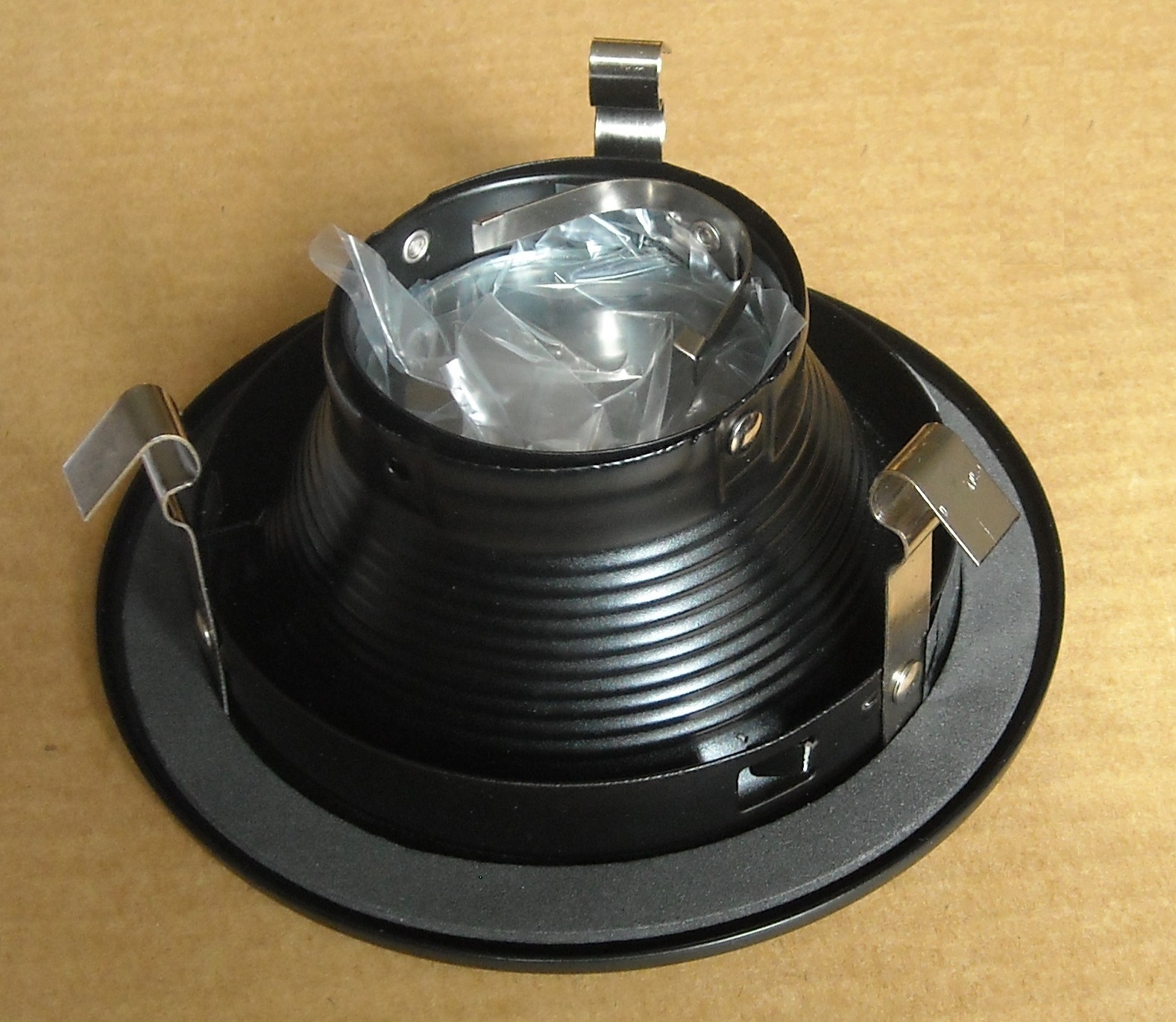 4" Inch Recessed Can Light Step Trim Low Voltage 12v Mr16 Black Baffle ...