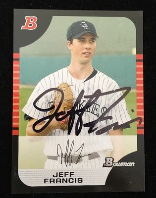 JEFF FRANCIS 2005 BOWMAN TOPPS ROOKIE RC Autograph Signed AUTO Baseball ...