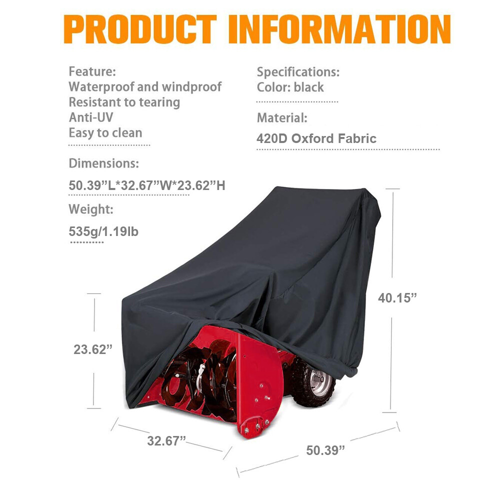 Heavy Duty Snow Thrower Snowblower Storage Protective Cover Anti-UV ...