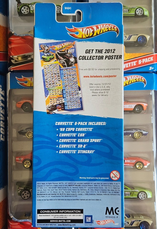 MASSIVE HOT WHEELS CORVETTE 5 CAR GIFT PACK LOT 80 TOTAL PACKS (BRAND ...
