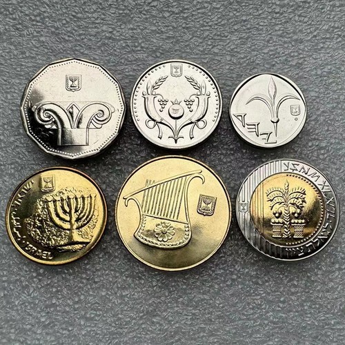 Israel Set 6 Coins, 10 Agorot 1/2 1 2 5 10 Sheqalim NEW UNC | eBay