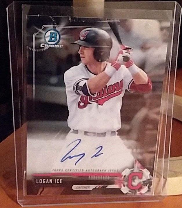 LOGAN ICE 2017 BOWMAN CHROME PROSPECTS AUTOGRAPH AUTO CARD #CPA-LI! CLE ...