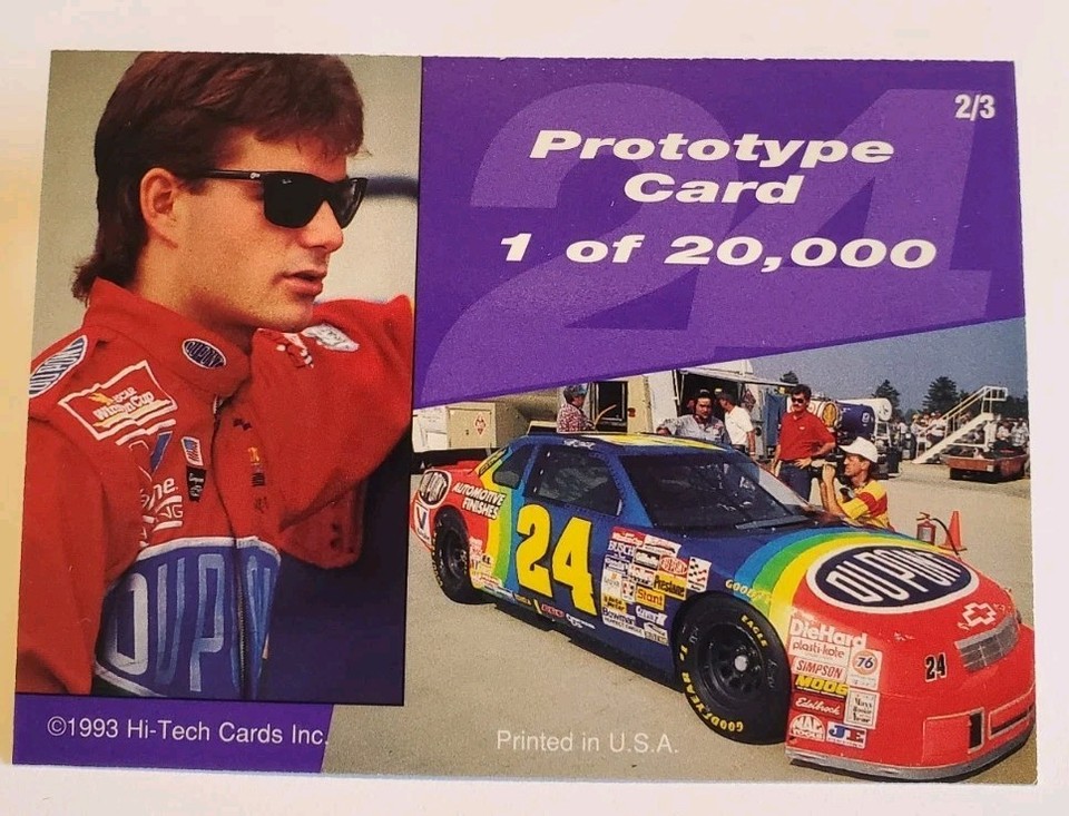 Jeff Gordon Rare Prototype Brickyard 400 NASCAR Auto Racing Card Indy ...