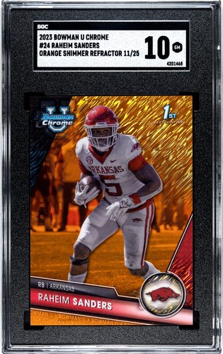 RAHEIM SANDERS 2023 BOWMAN UNIVERSITY CHROME 1ST ORANGE SHIMMER ...
