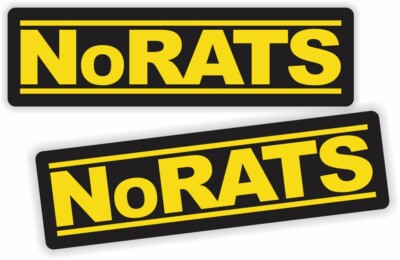 pair - NO RATS Funny Vinyl Hard Hat Helmet Stickers Toolbox Tool ...
