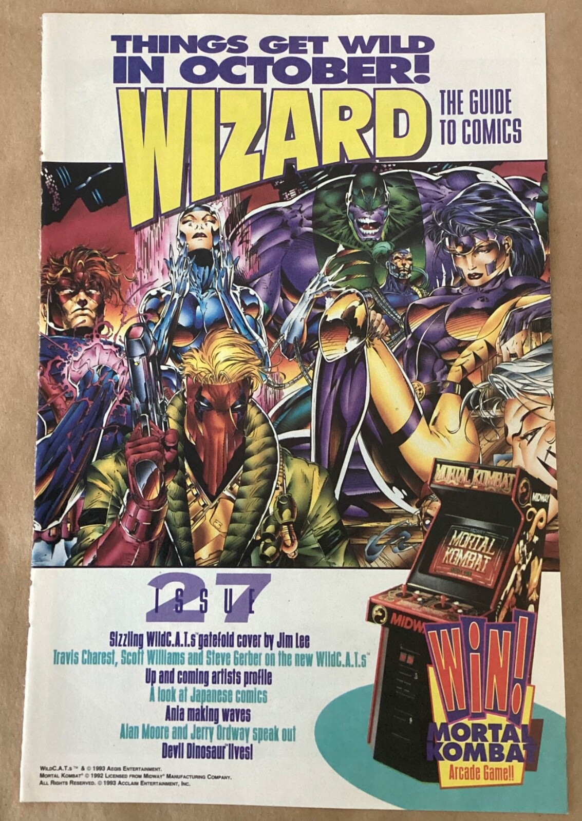 Wizard 1993 comic book Print Ad art Spawn vs Violator 90s WildC.A.T.S ...